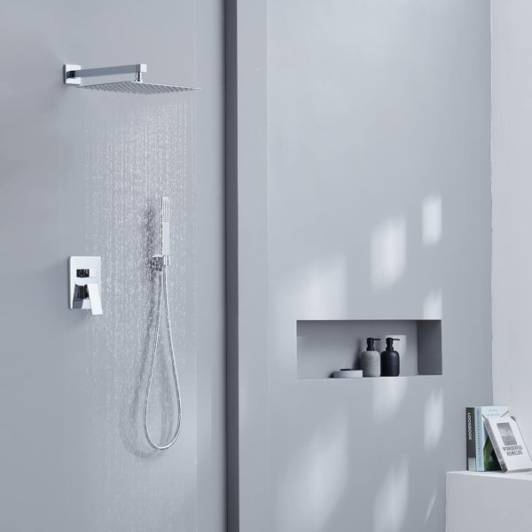 Frontier Grain Iriber 12 Inch Wall Mounted Square Shower System With Rainfall Shower Head ...